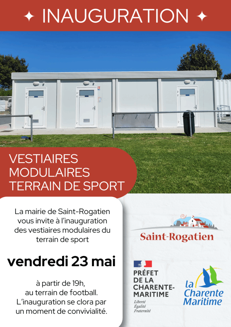 Inauguration vestiaires modulaires terrain de sport – Mairie de Saint-Rogatien